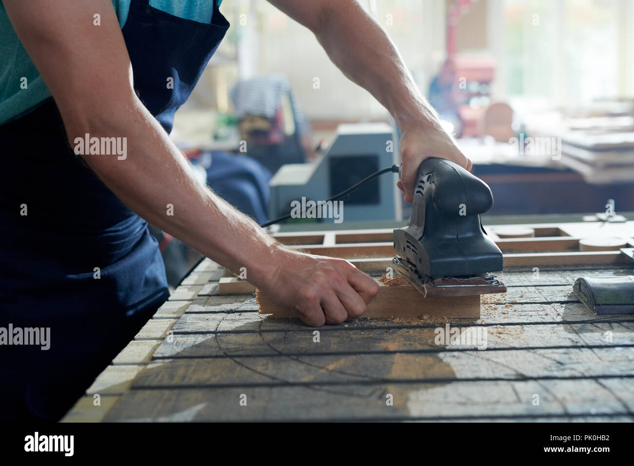 Man shaving wood hi-res stock photography and images - Alamy