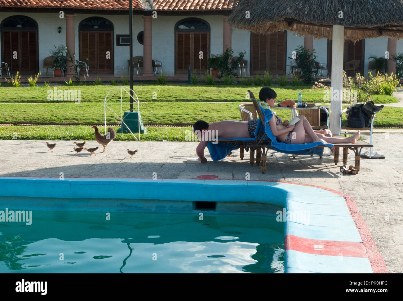 Swimming pool in Cuba Stock Photo - Alamy