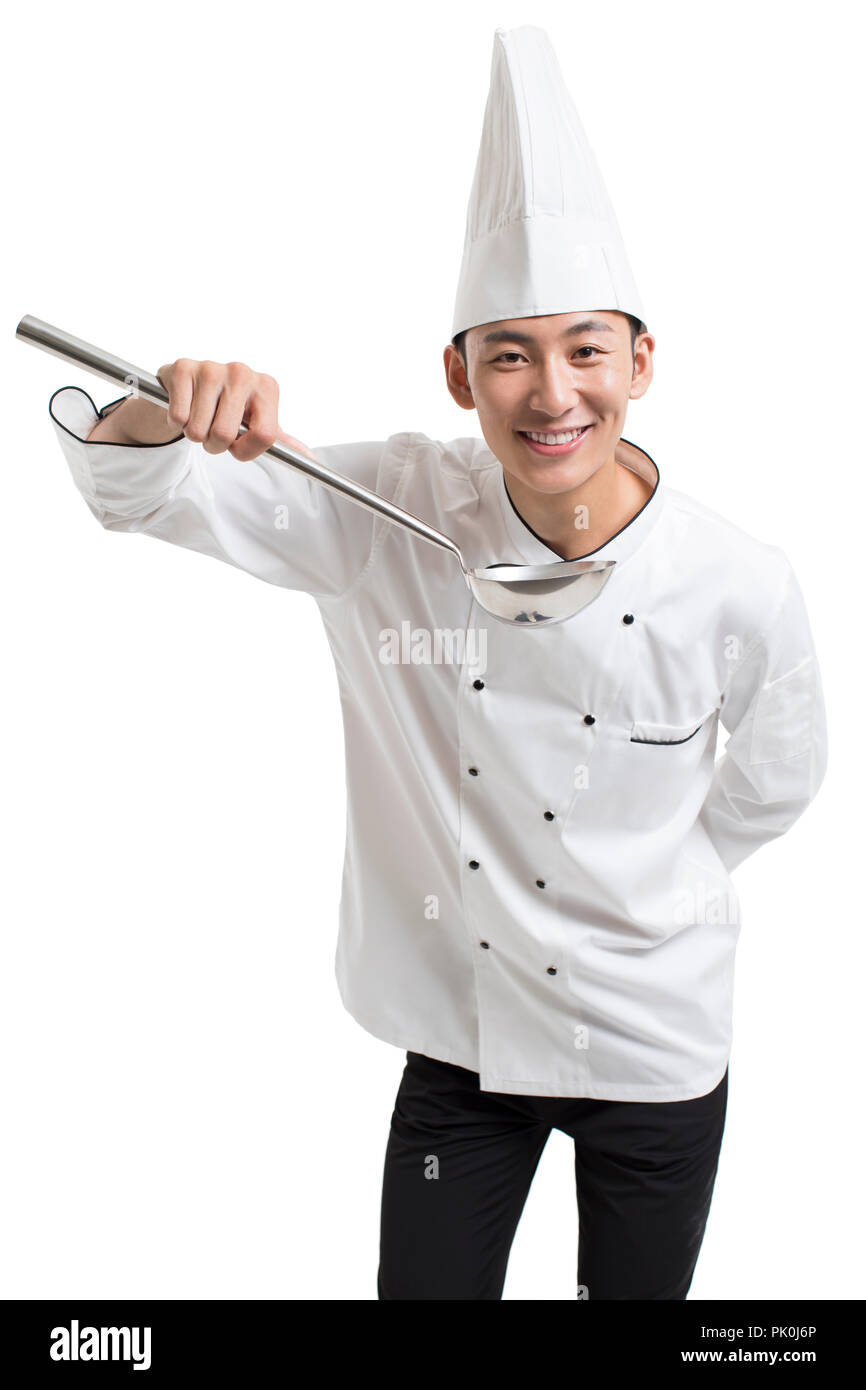 Chef holding ladle smiling hi-res stock photography and images - Alamy