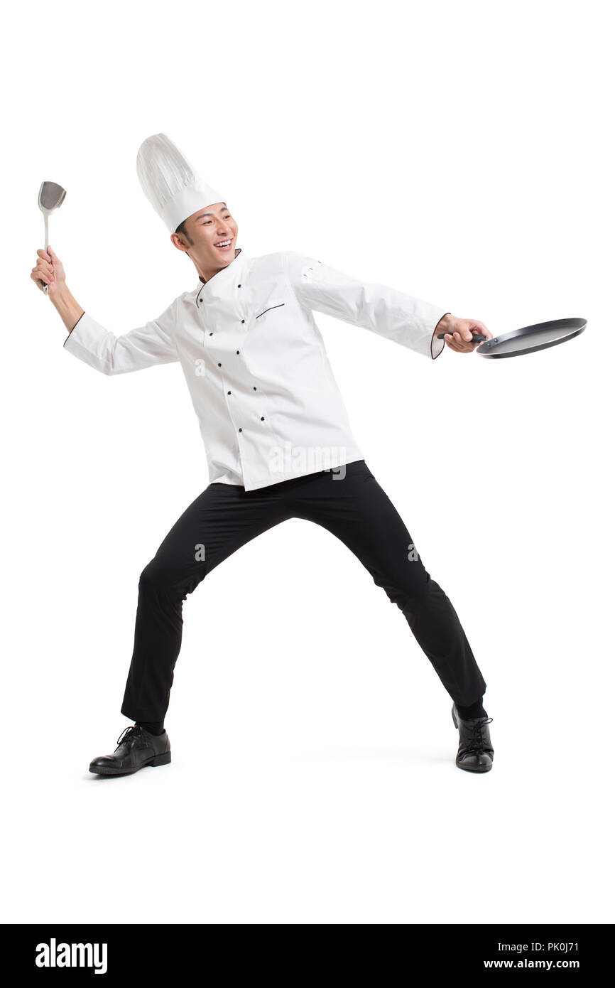 Indian man cooking, white background hi-res stock photography and ...