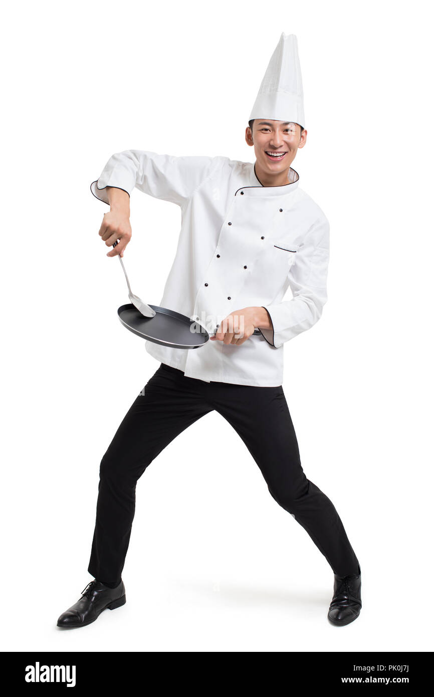 Indian man cooking, white background hi-res stock photography and ...