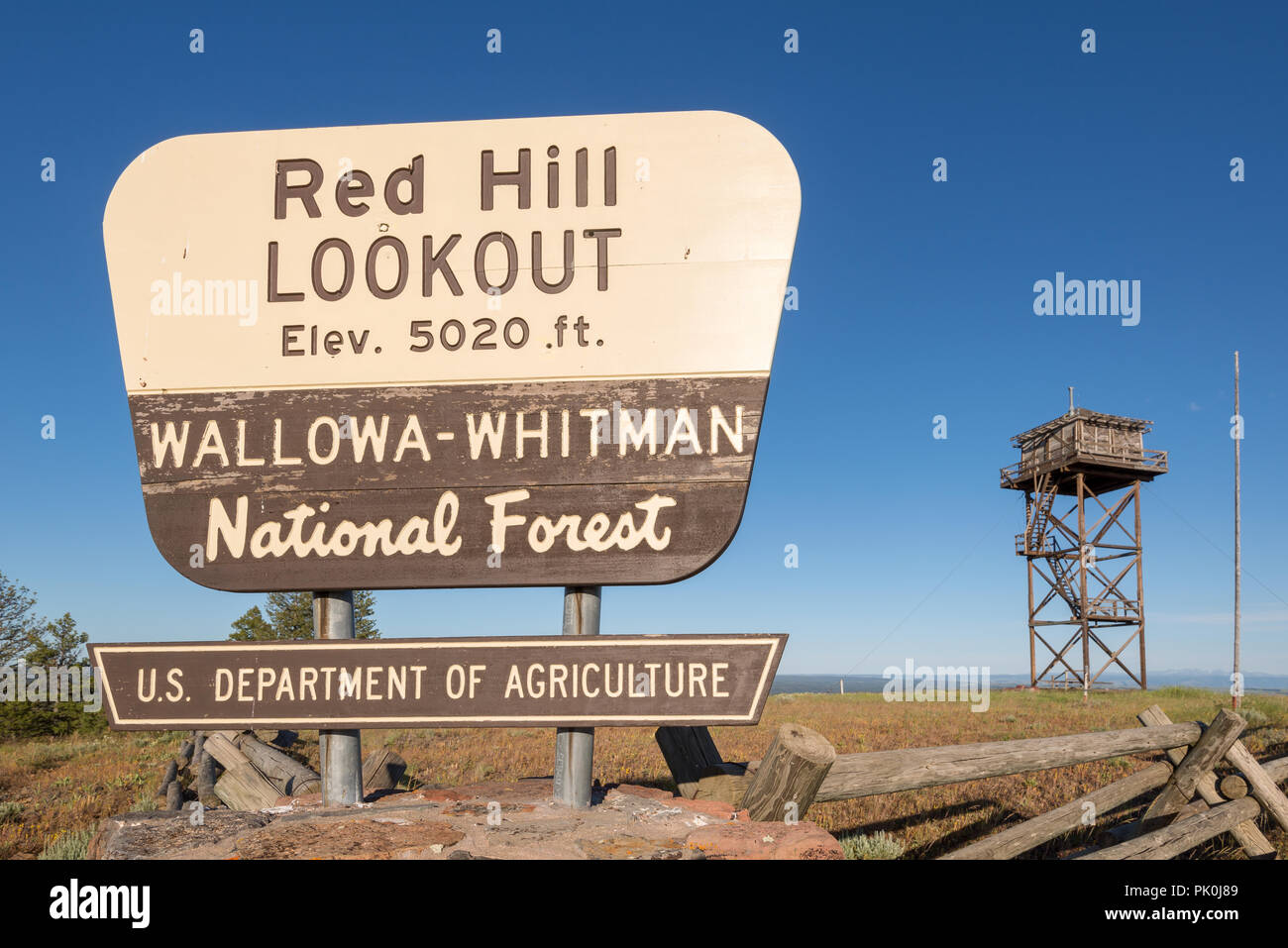 Red Hill Lookout, Wallowa - Whitman National Forest, Oregon Stock Photo ...