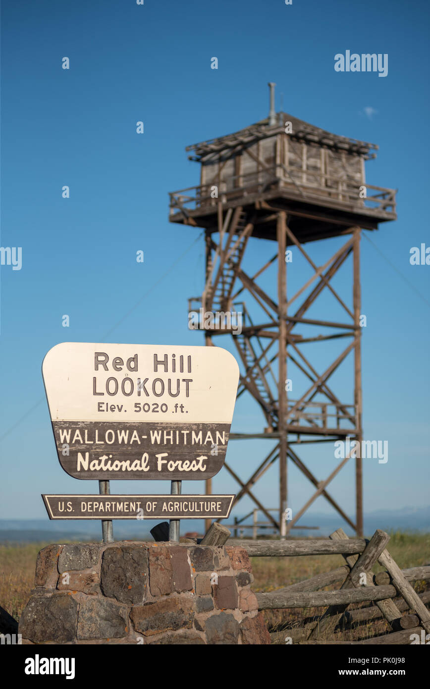 Red Hill Lookout, Wallowa - Whitman National Forest, Oregon Stock Photo ...