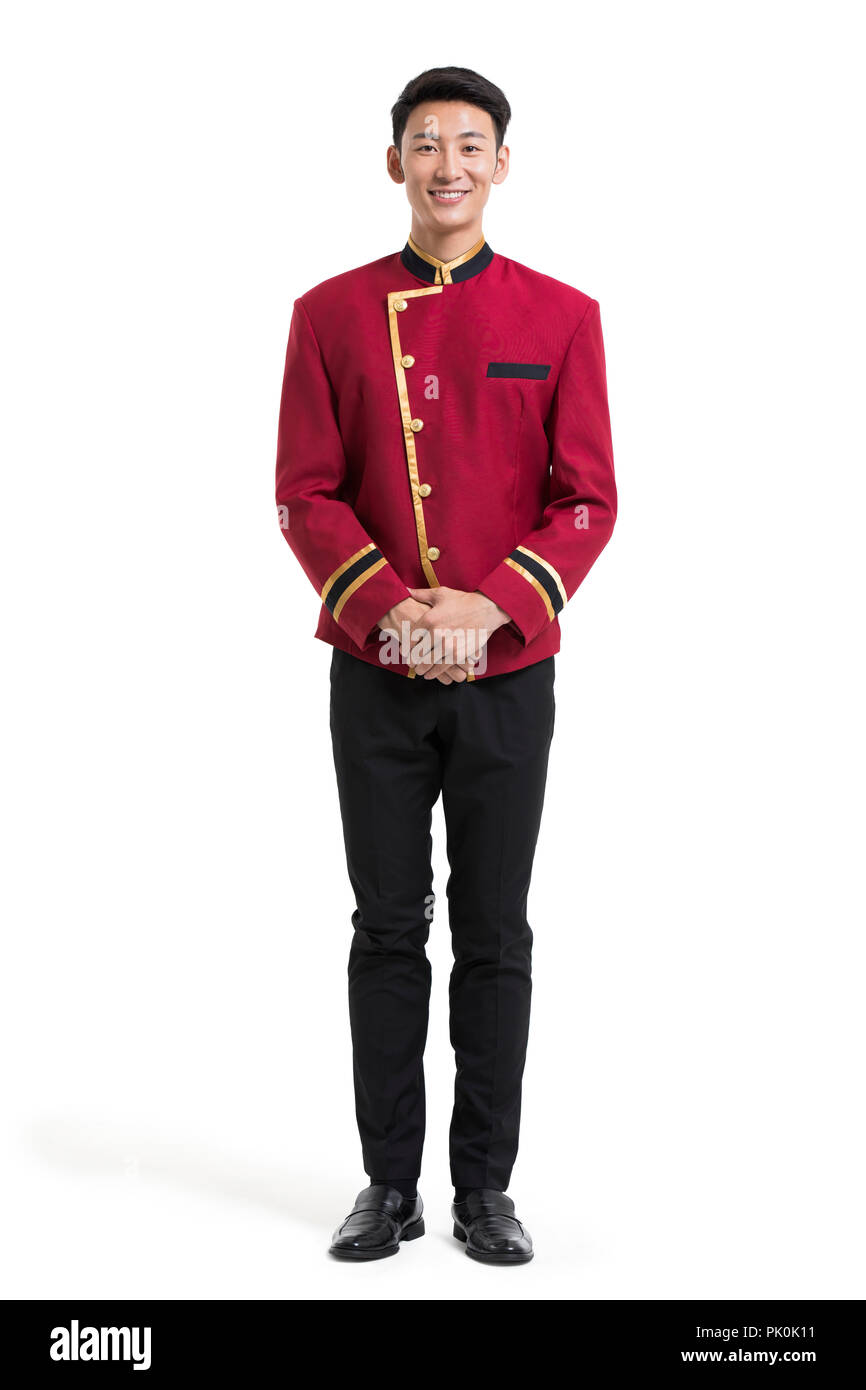 Portrait of young bellboy Stock Photo - Alamy