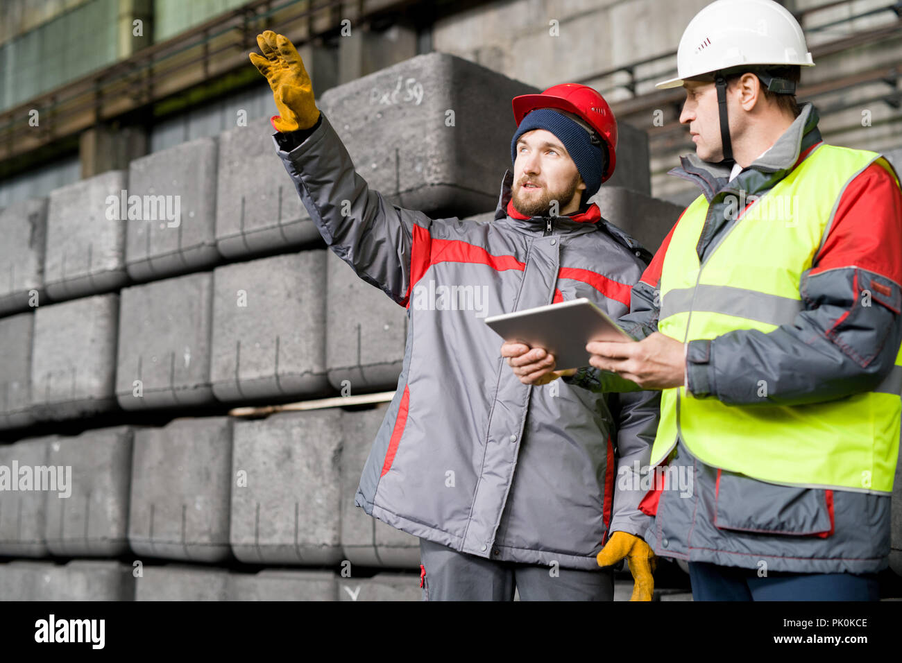 Workers at Modern Plant Stock Photo - Alamy