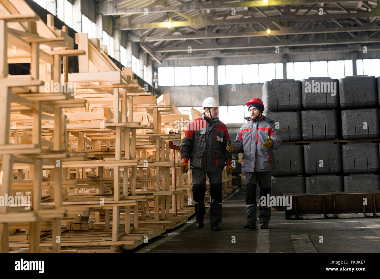 Workers in Modern Plant Stock Photo - Alamy