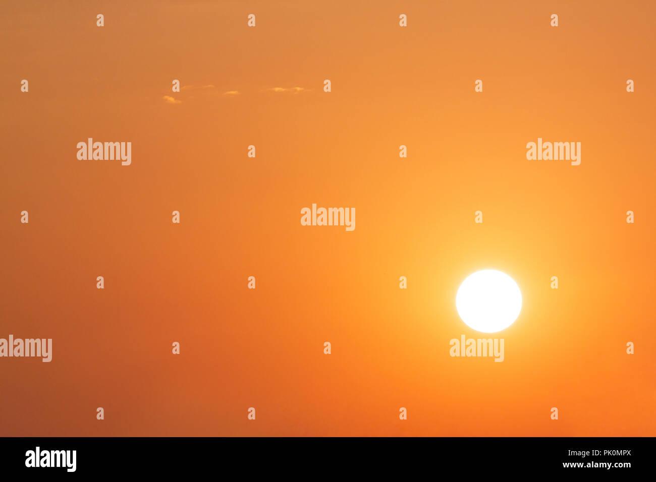 clear sky background with rising sun Stock Photo - Alamy
