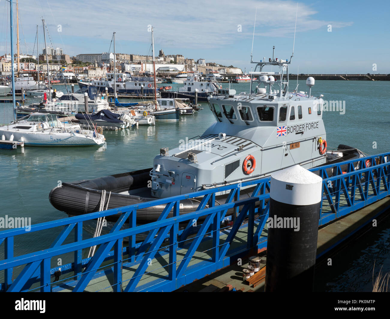 UK Border force cutter in Ramsgate Royal harbour Kent UK Stock Photo ...