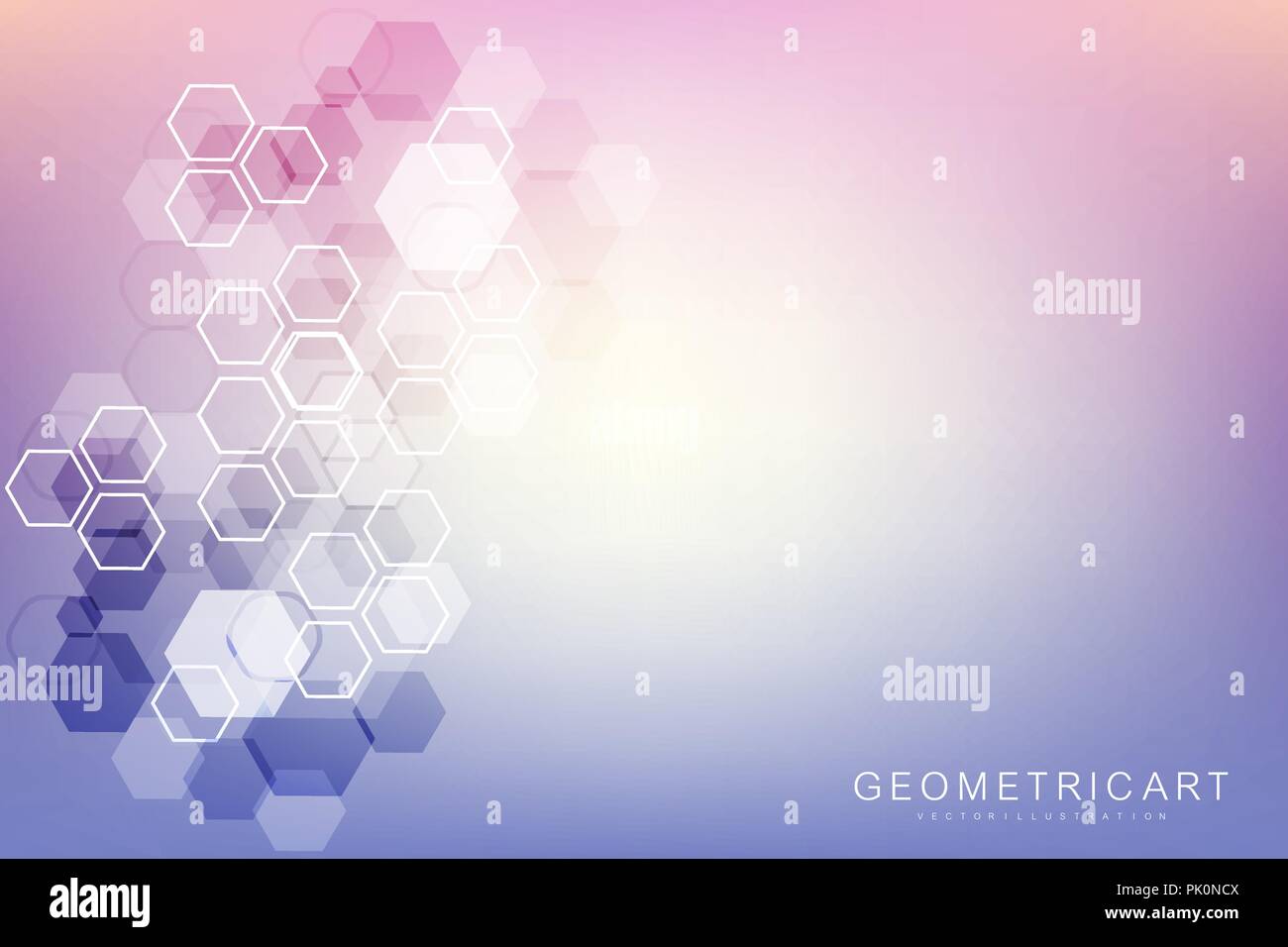 Hexagonal Abstract Background Big Data Visualization Global Network Connection Medical
