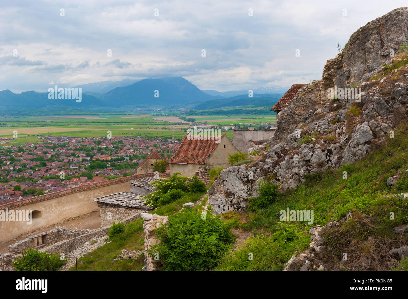 Bran city in Romania. Top View Stock Photo - Alamy