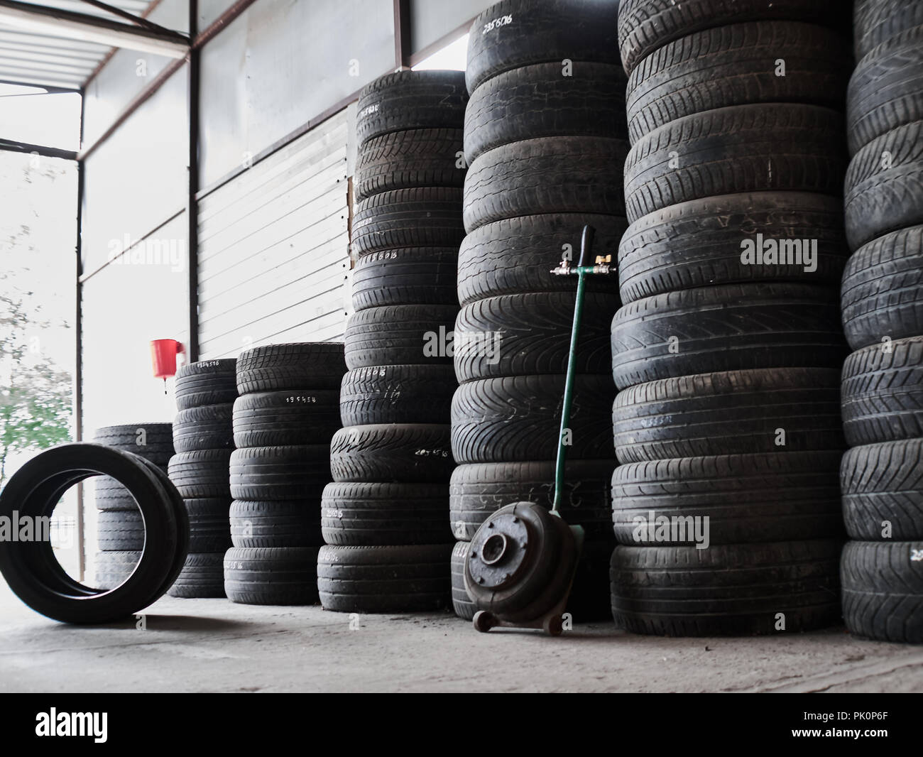 Old tyre piles hi-res stock photography and images - Alamy