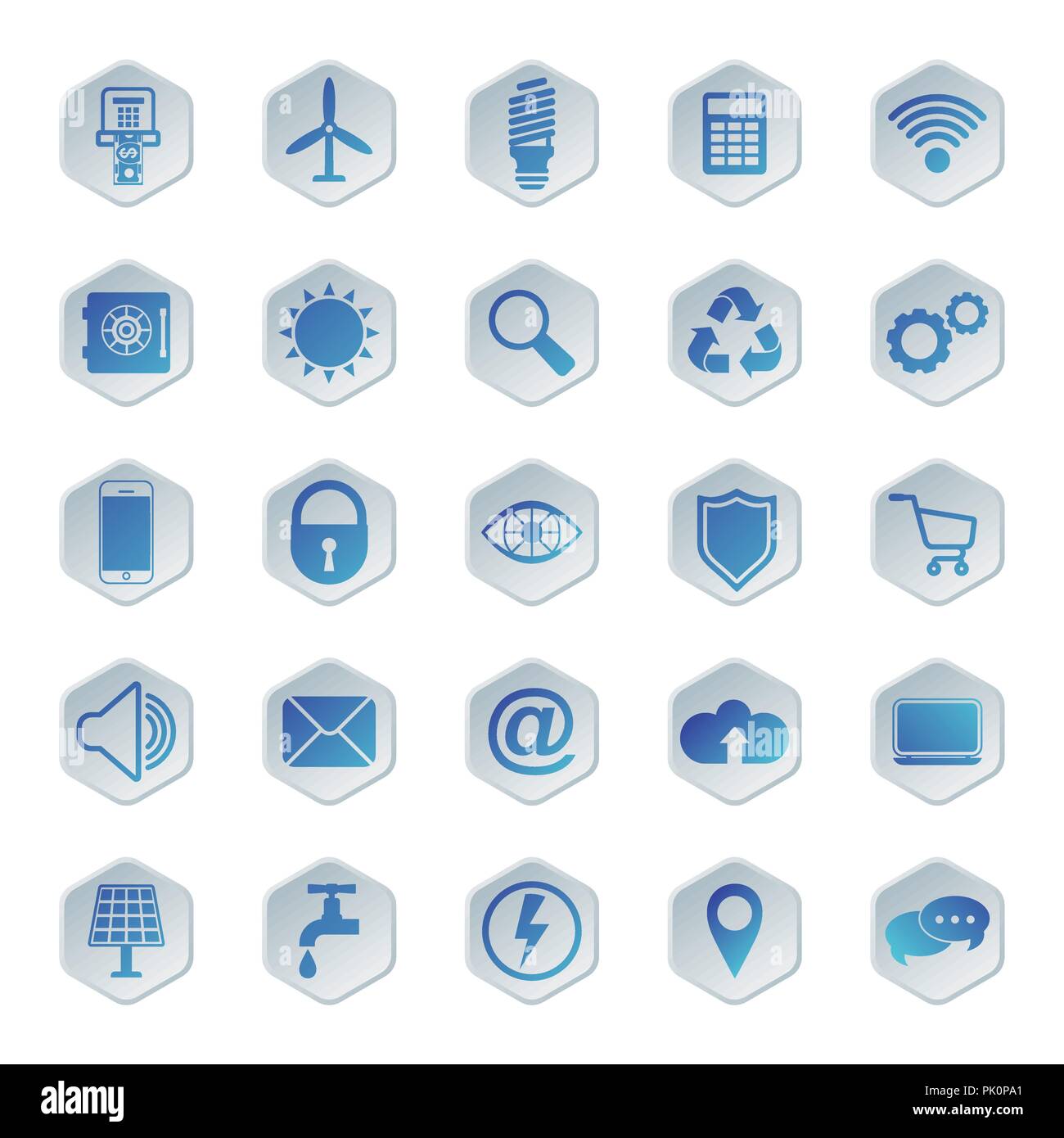 Vector icons for automated house management system in a smart city ...