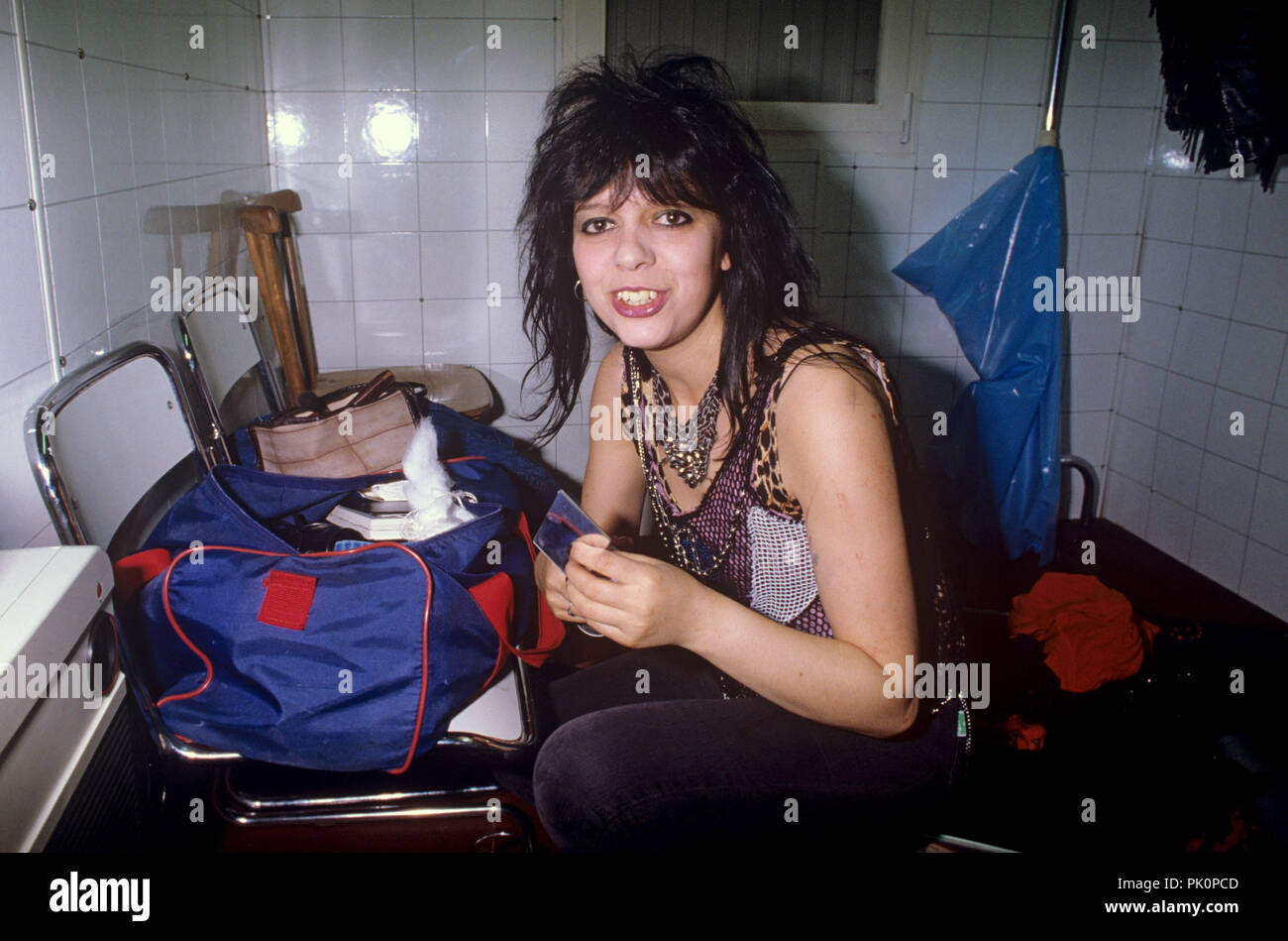 Cris Bonacci (Girlschool) on 09.10.1986 in München / Munich. | usage ...