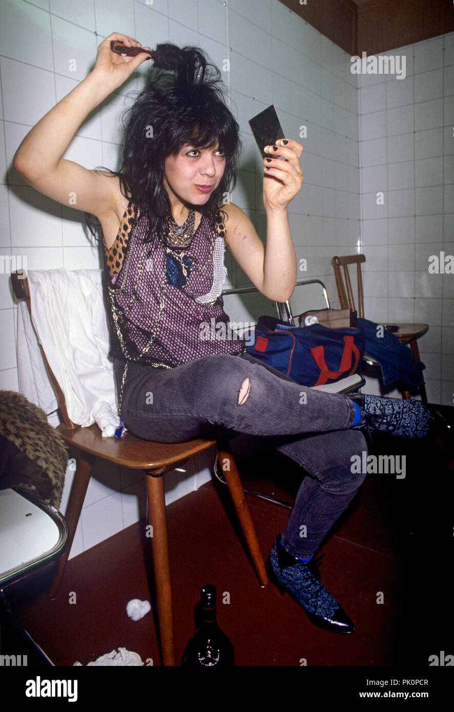 Cris Bonacci (Girlschool) on 09.10.1986 in München / Munich. | usage ...