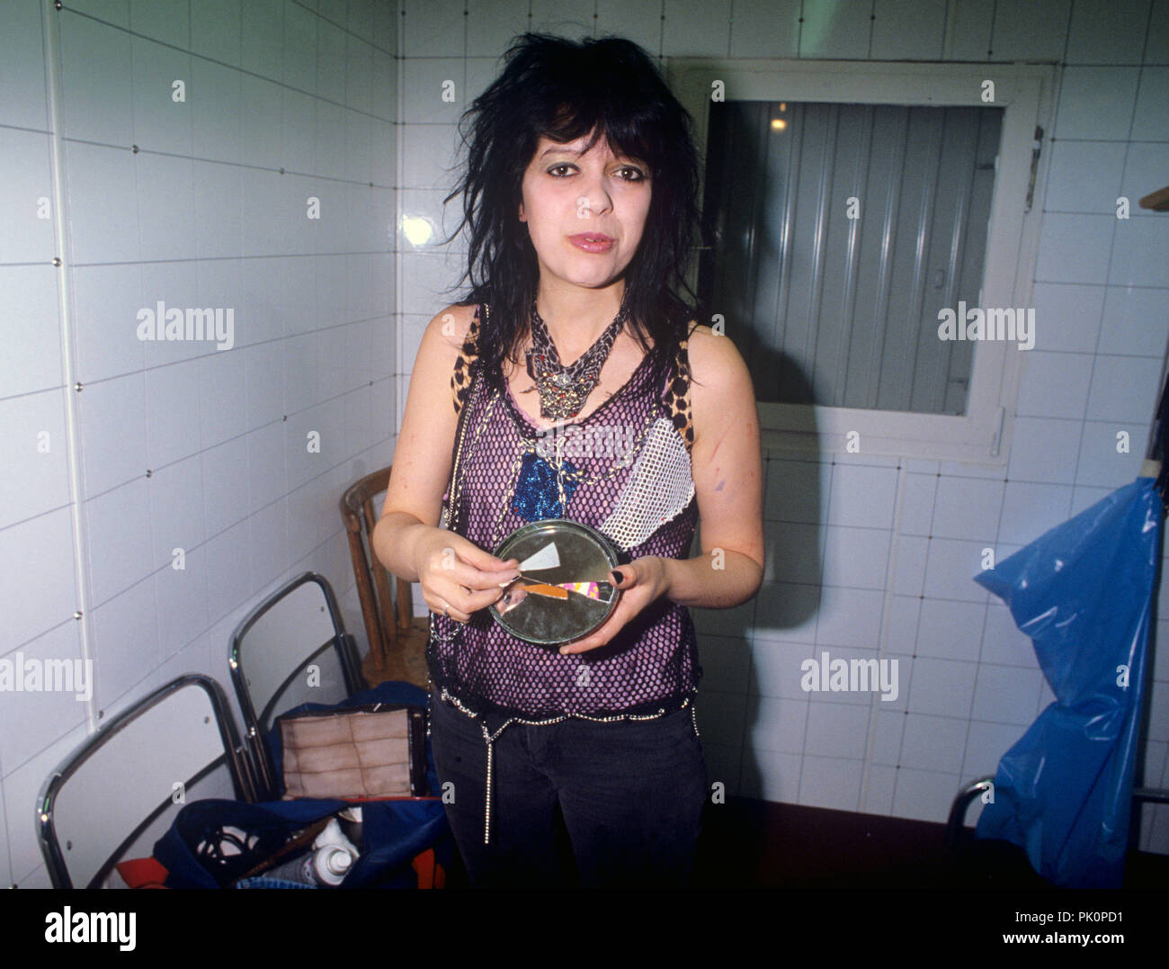 Cris Bonacci (Girlschool) on 09.10.1986 in München / Munich. | usage ...