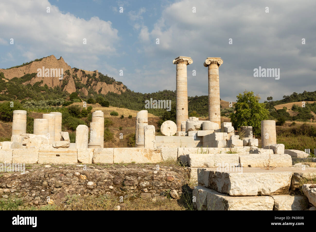 ruins of the ancient 2nd century Lydian capital city of Sardis Stock ...