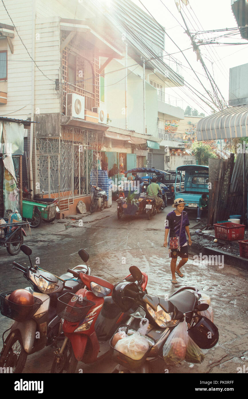 Back alley in Chinatown Chiang Mai Thailand Stock Photo - Alamy
