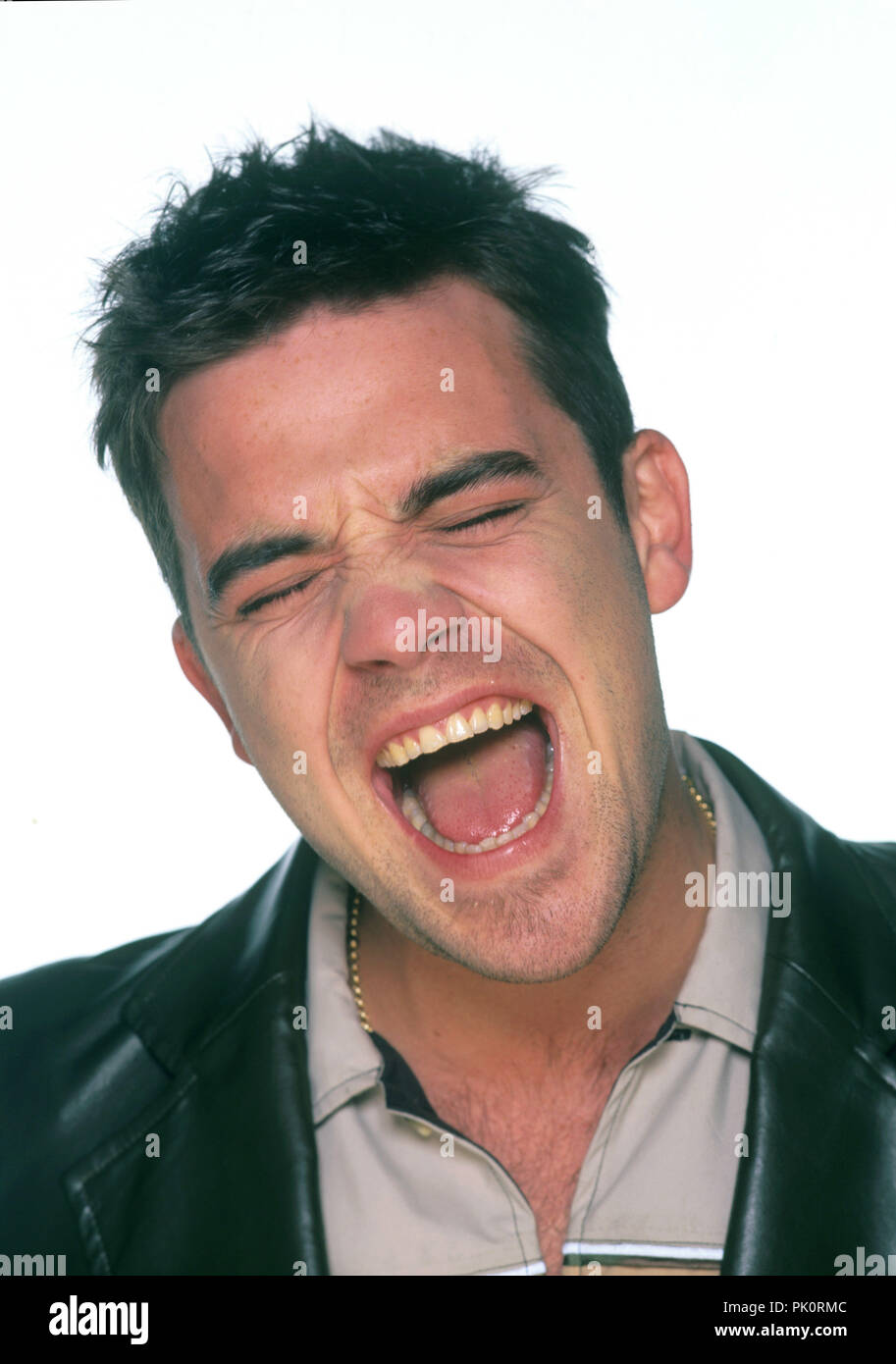 Robbie Williams on 17.04.1997 in London. | usage worldwide Stock Photo ...