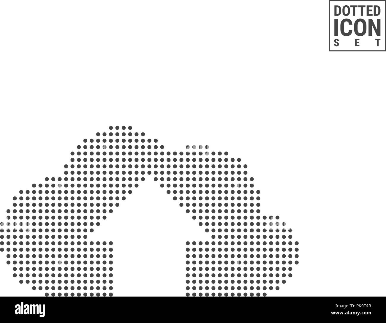 Upload on Cloud Dot Pattern Icon. Data Storage Dotted Icon Isolated on ...