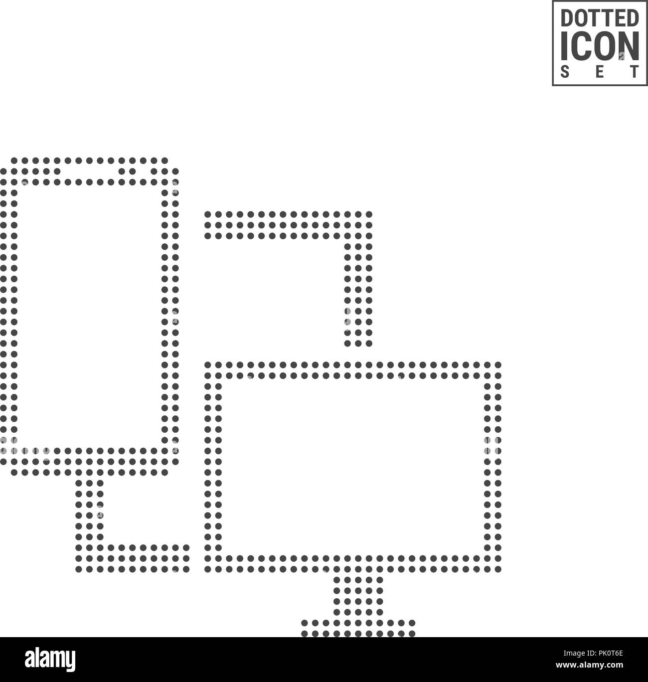 Computer and Smartphone Dot Pattern Icon. Connection Dotted Icon ...