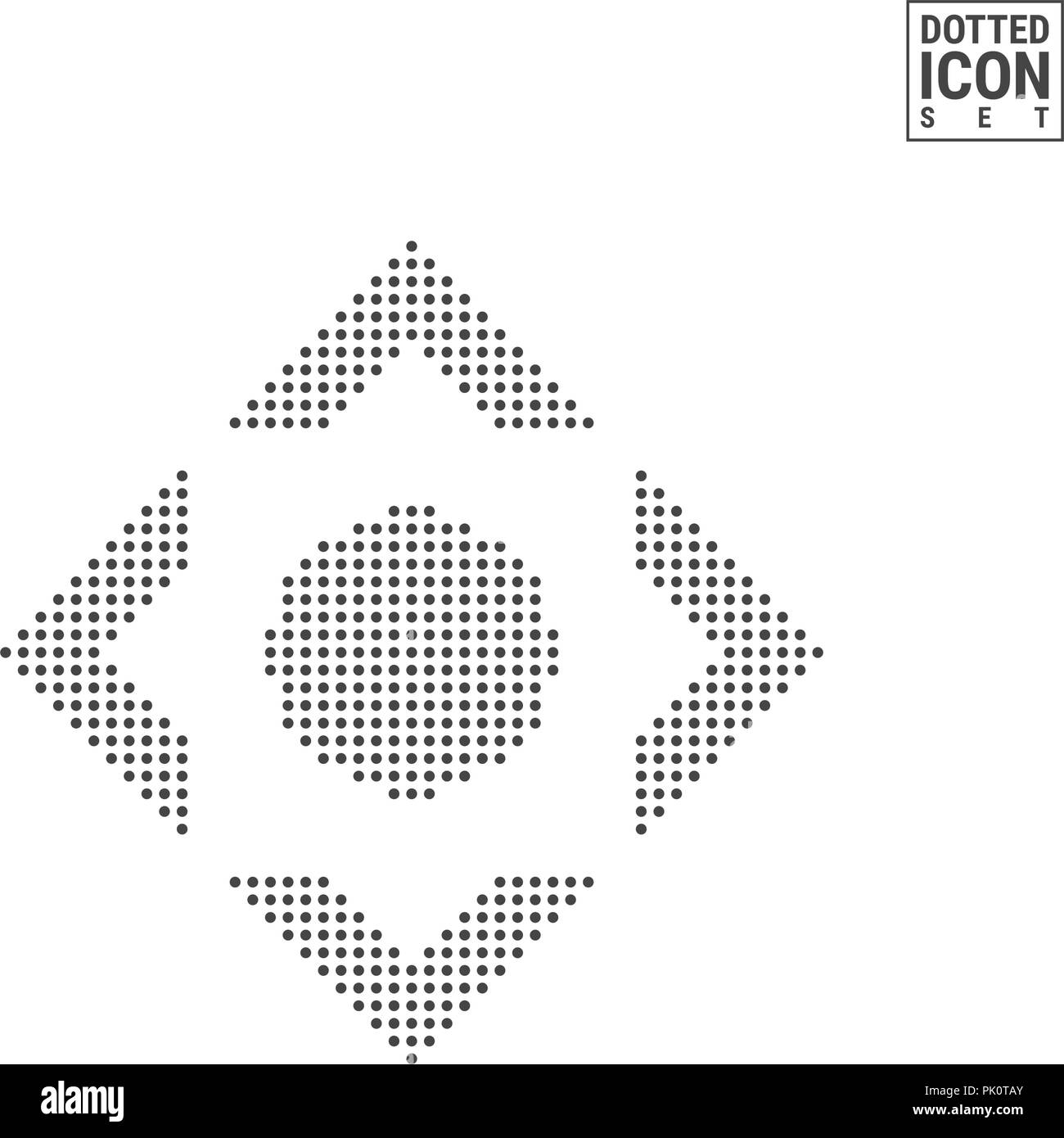 Expand Dot Pattern Icon. Full Screen Dotted Icon Isolated on White ...