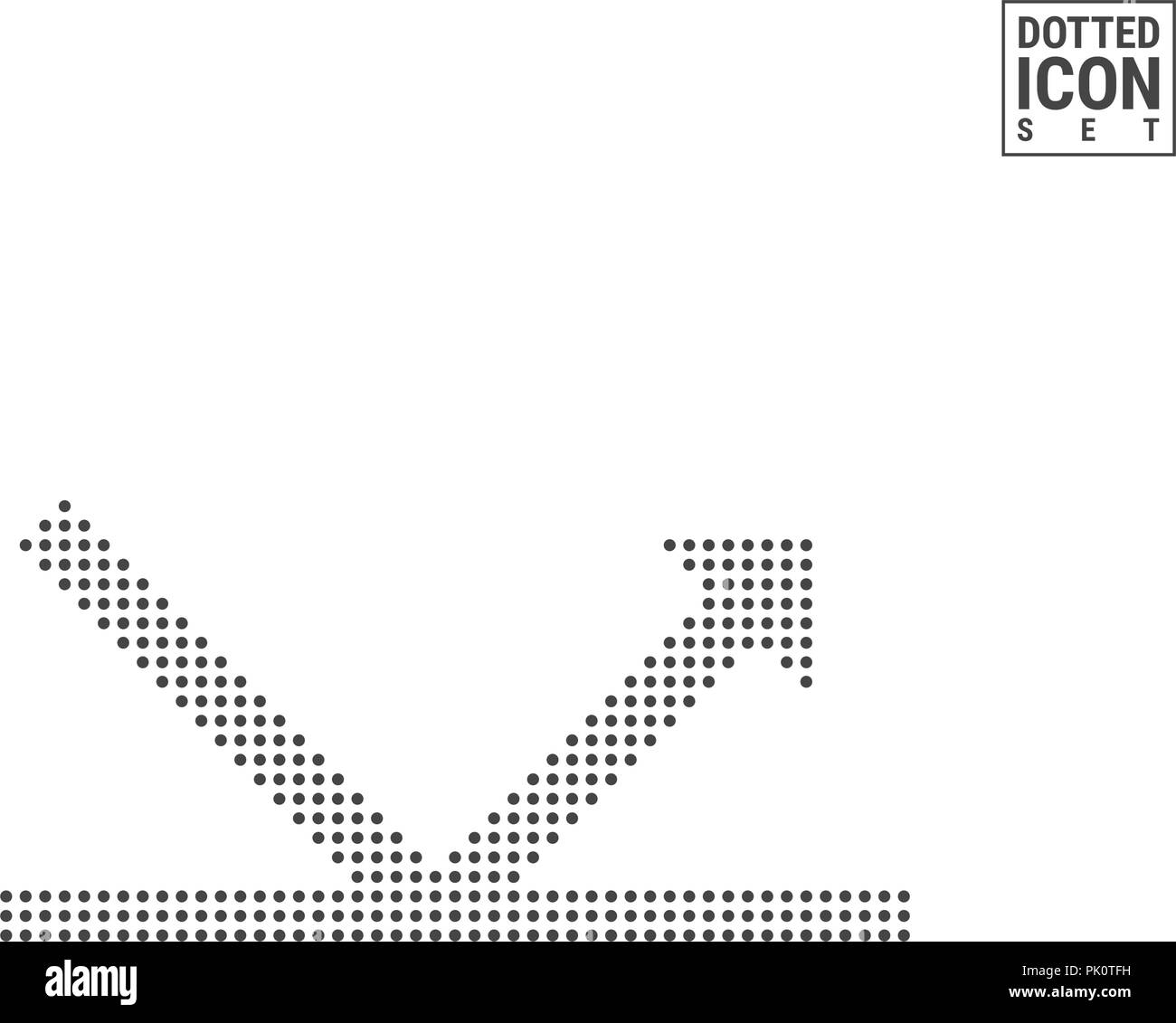 Down and Up Graph Arrow. Dot Pattern Icon. Fall and Rise Chart. Dotted ...