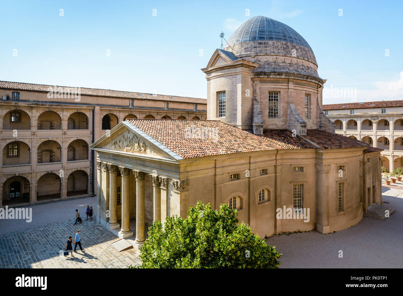 The baroque chapel crowned by an ellipsoidal dome and fronted by a ...