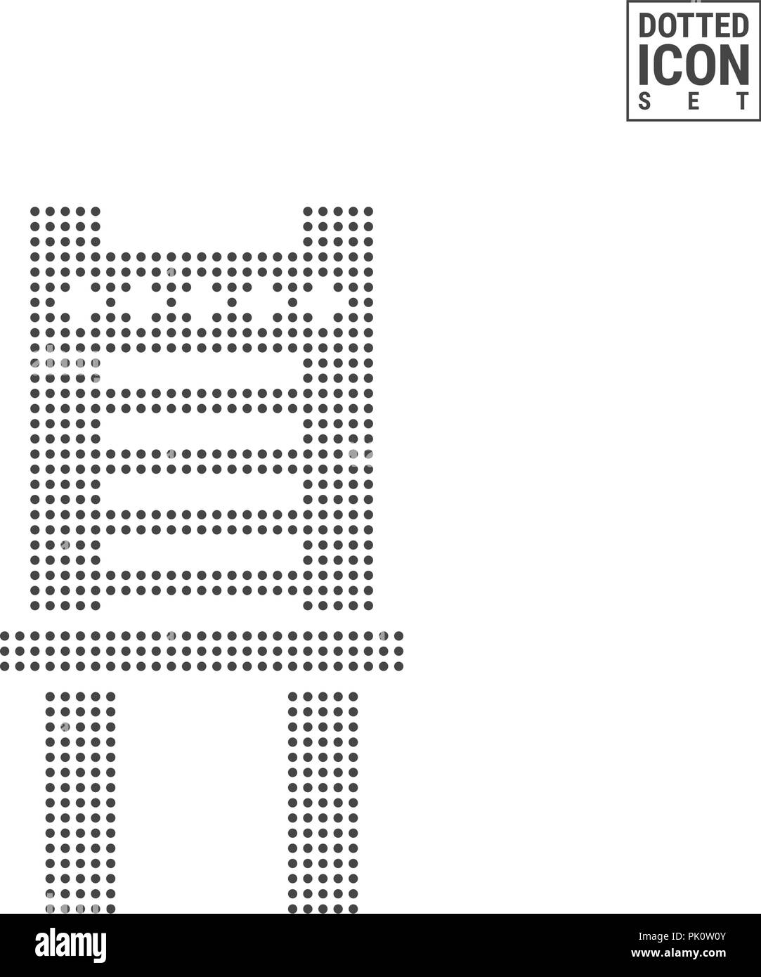 Chair with Back Dot Pattern Icon. Wooden Chair Dotted Icon Isolated on ...