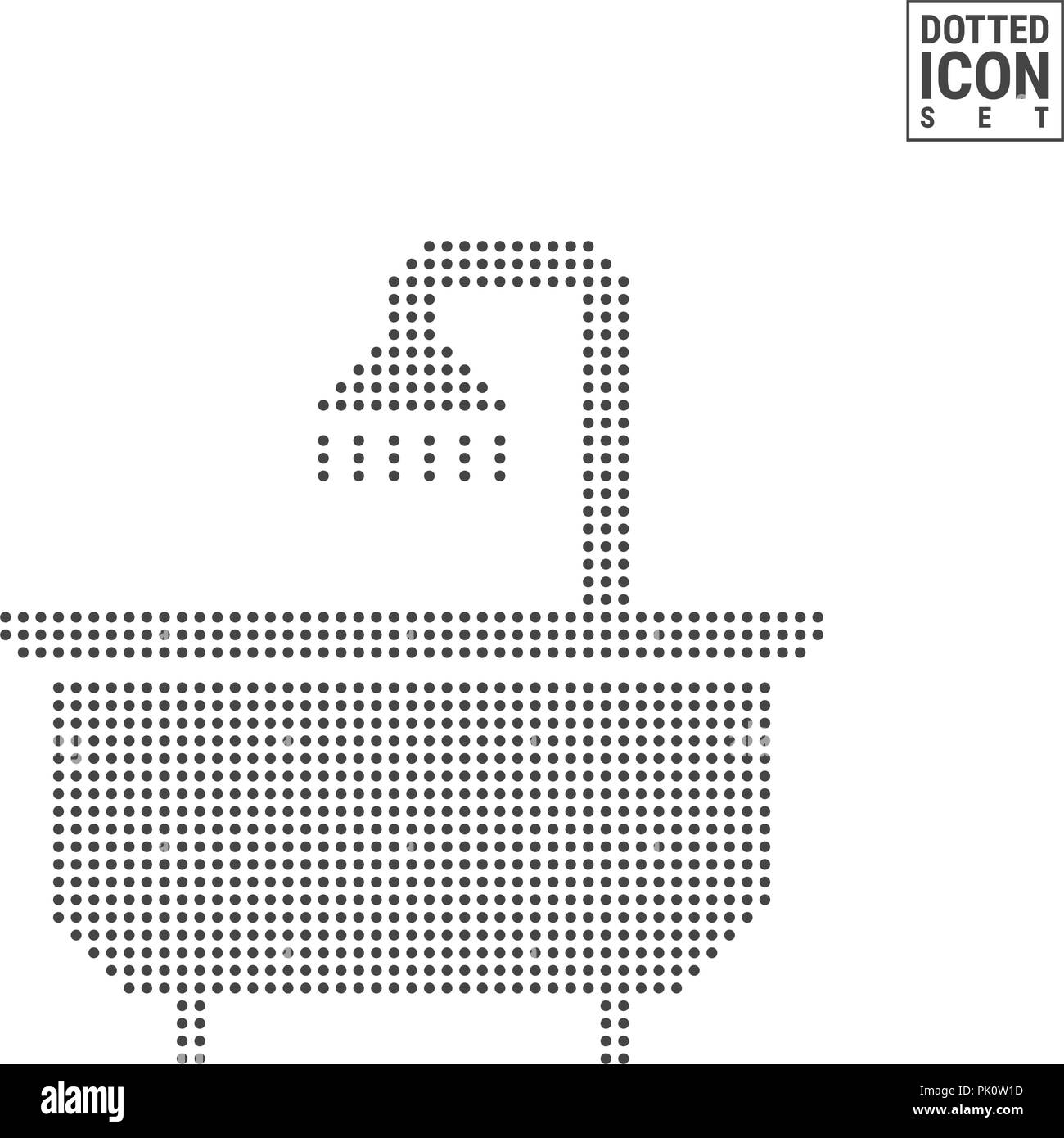 Bath Time Dot Pattern Icon. Shower Dotted Icon Isolated on White ...