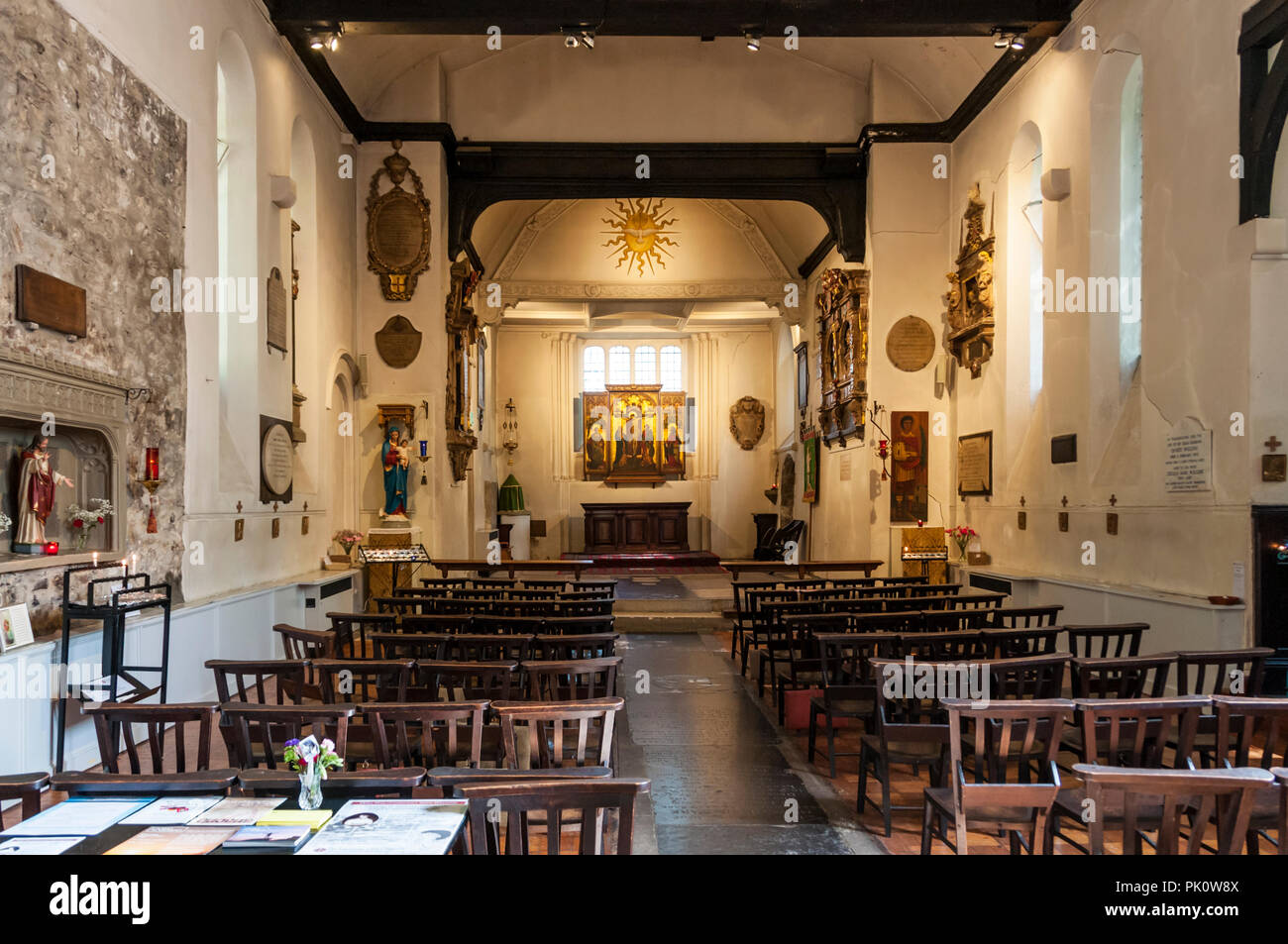 Interior of St Pancras Old Church. Believed to be one of the oldest ...