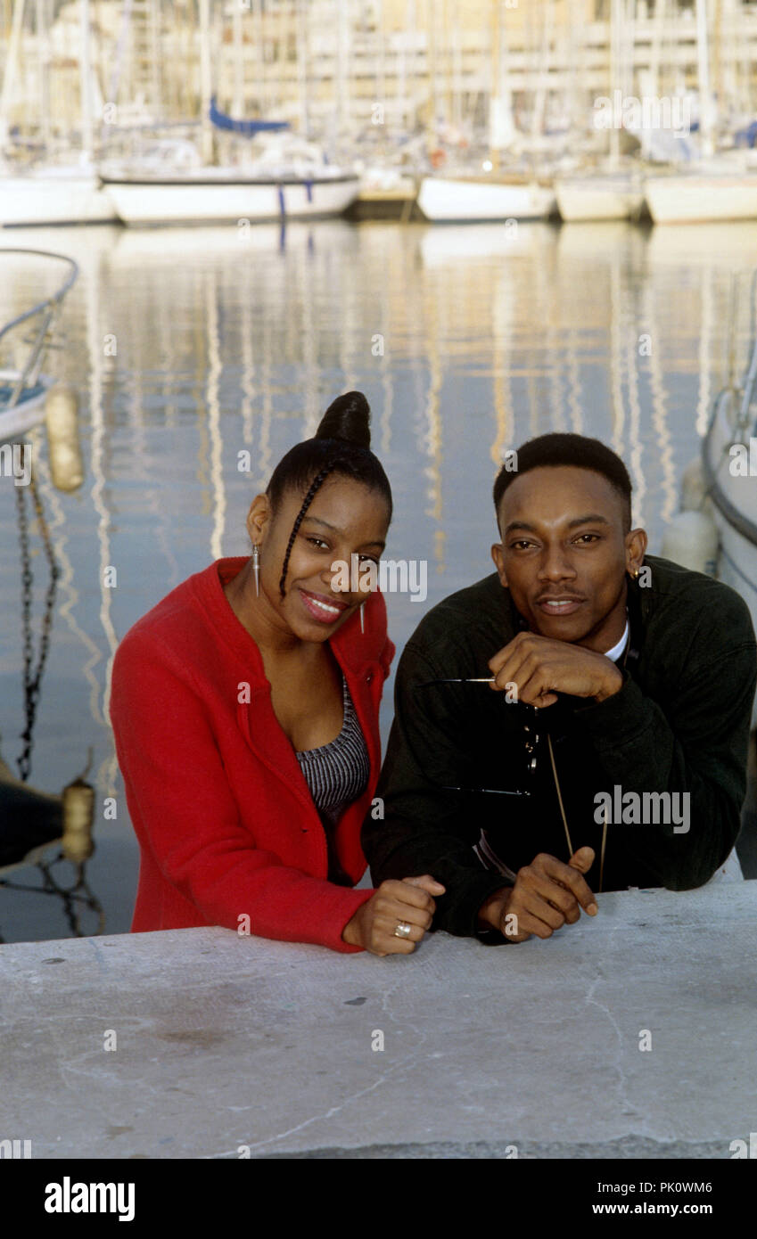 Culture Beat (l-r): Tania Evans, Jay Supreme on 01.02.1994 in Cannes ...