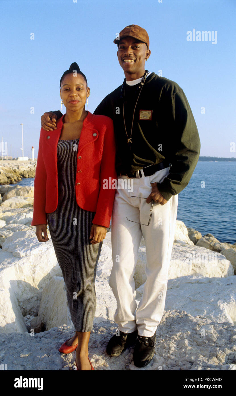 Culture Beat (l-r): Tania Evans, Jay Supreme on 01.02.1994 in Cannes ...