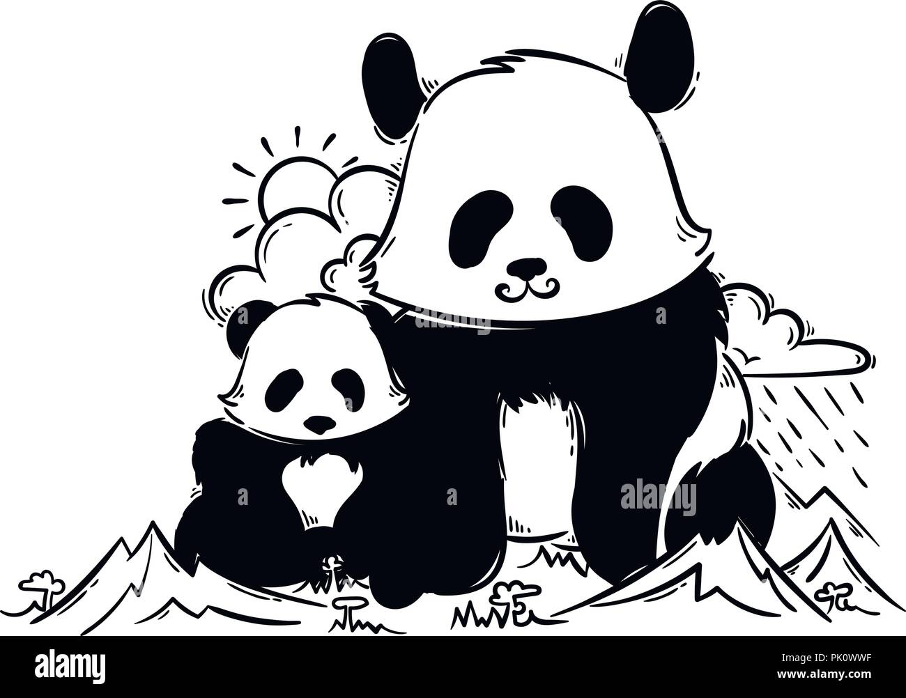 Giant Panda Cartoon Vector Illustration Stock Vector