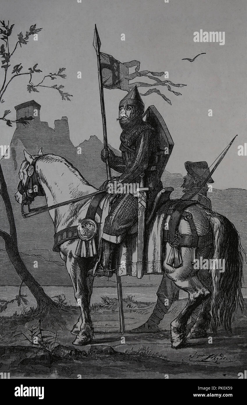 Ottonian dynasty period. 10th-11th centuries. Germany. Cavalryman ...