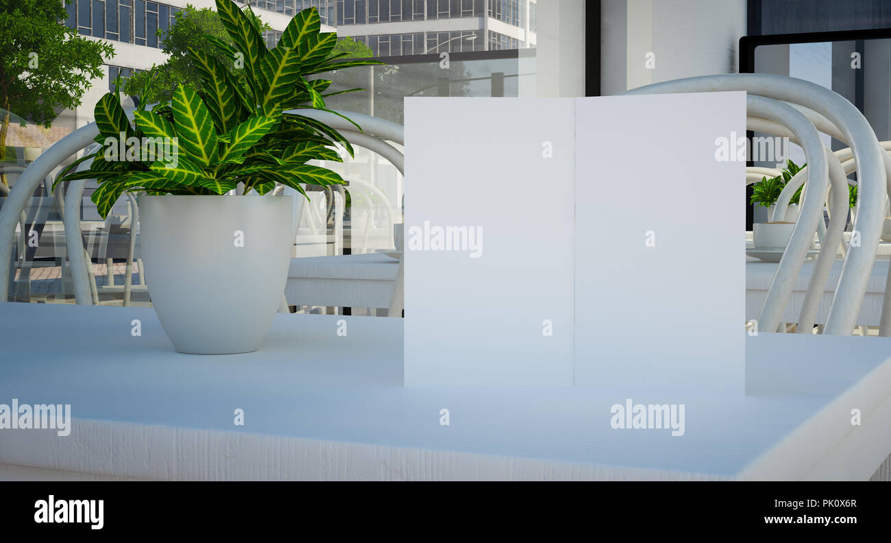 brochure menu mockup 3d rendering Stock Photo - Alamy