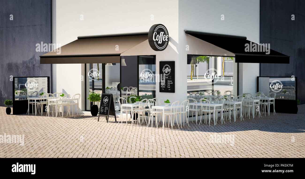 Modern Coffee Shop Outside