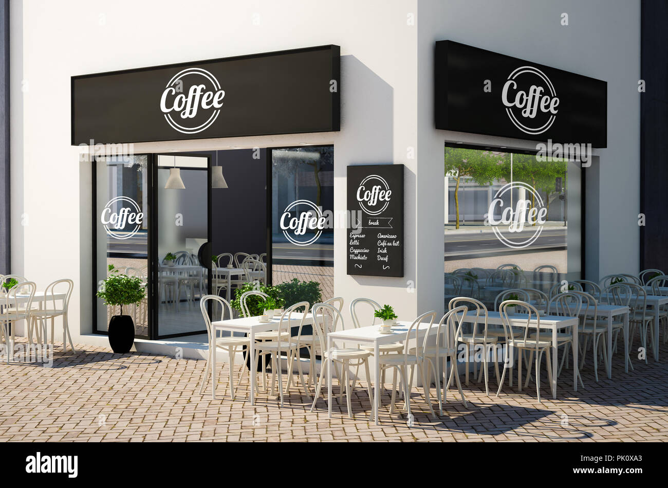 Modern cafe exterior hi-res stock photography and images - Alamy