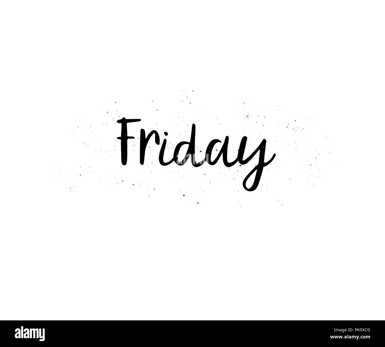 Friday hand lettering with star dust Stock Photo - Alamy
