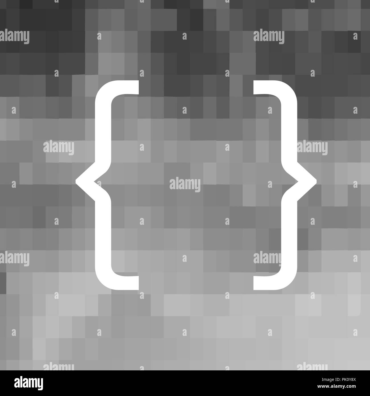 White Curly Bracket Icon Stock Vector Image & Art - Alamy