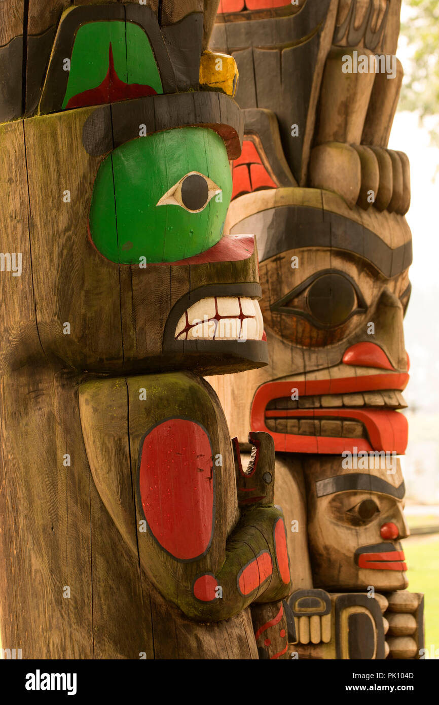 The Friendship Pole totem, Duncan, British Columbia, Canada Stock Photo ...