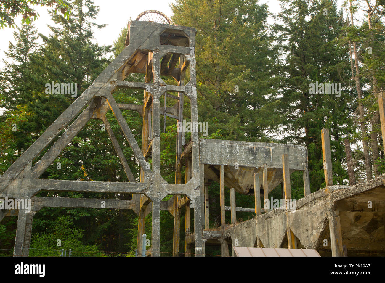 Mining tipple ruin, Morden Colliery Historic Provincial Park, British ...