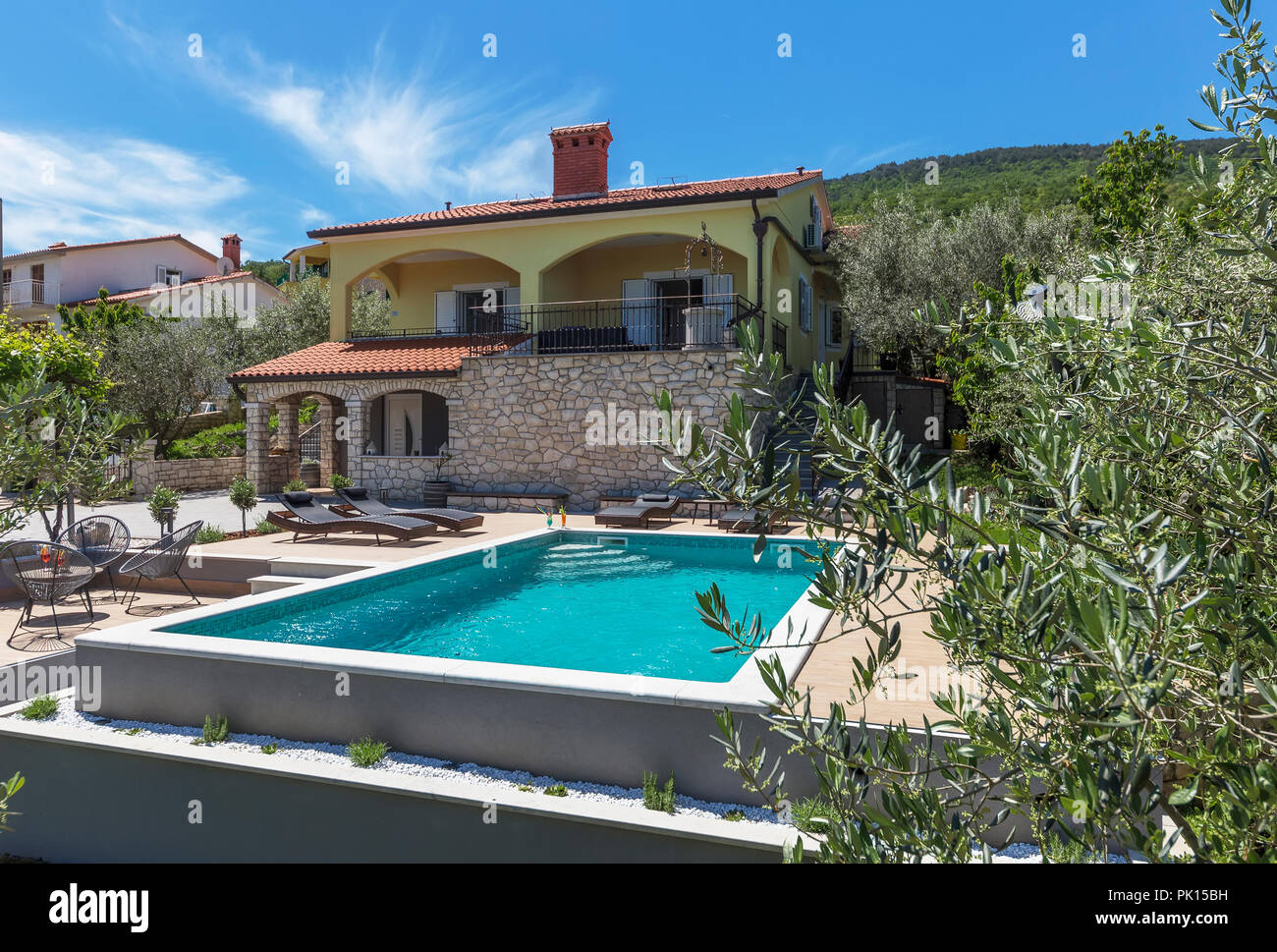 Olive tree swimming pool hi-res stock photography and images - Alamy