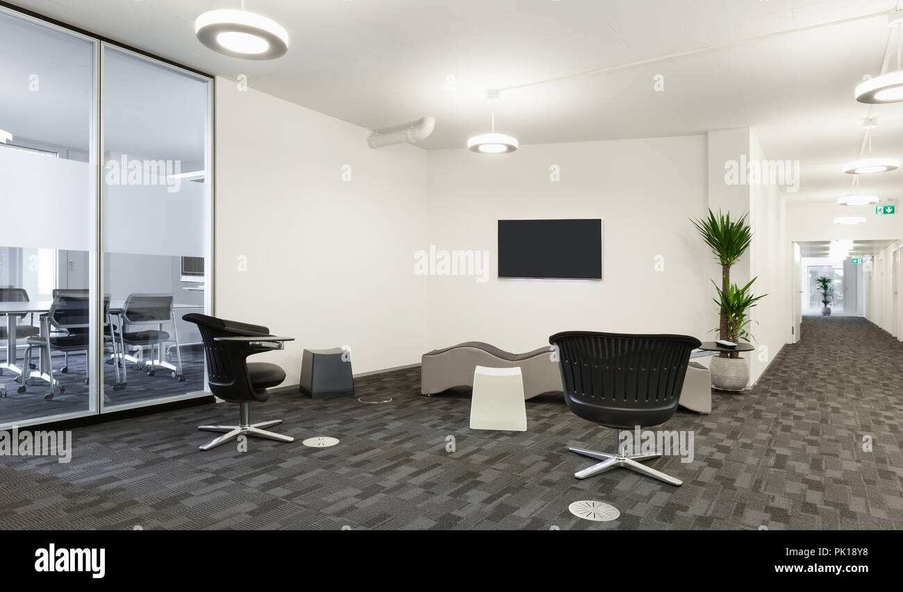 Interior, empty hall in modern building Stock Photo - Alamy