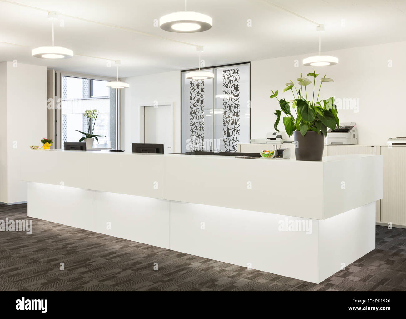 Empty reception hall in modern building Stock Photo - Alamy