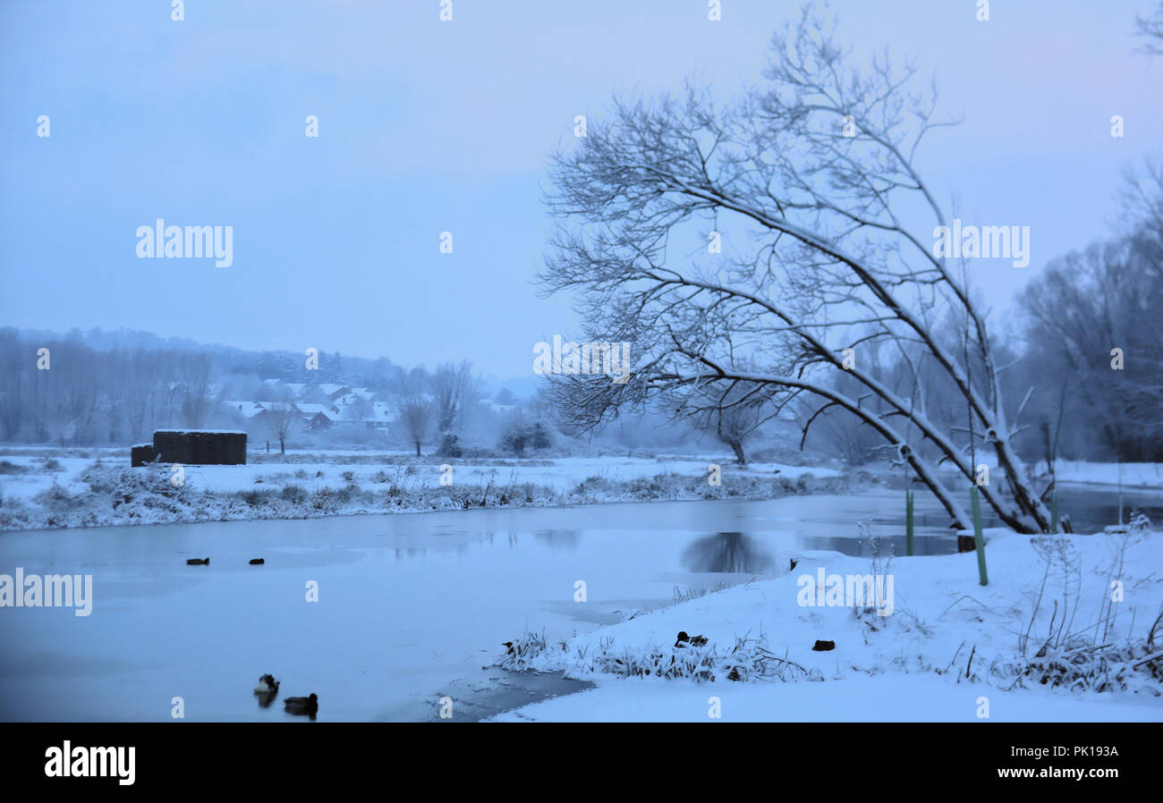 A snowy winter scene Stock Photo - Alamy