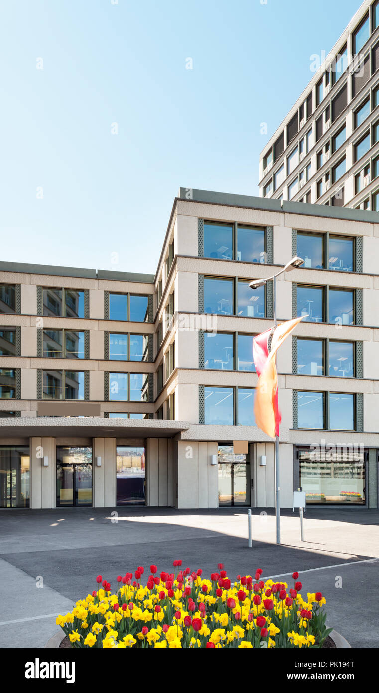 Modern building, outdoor, view from the square Stock Photo - Alamy