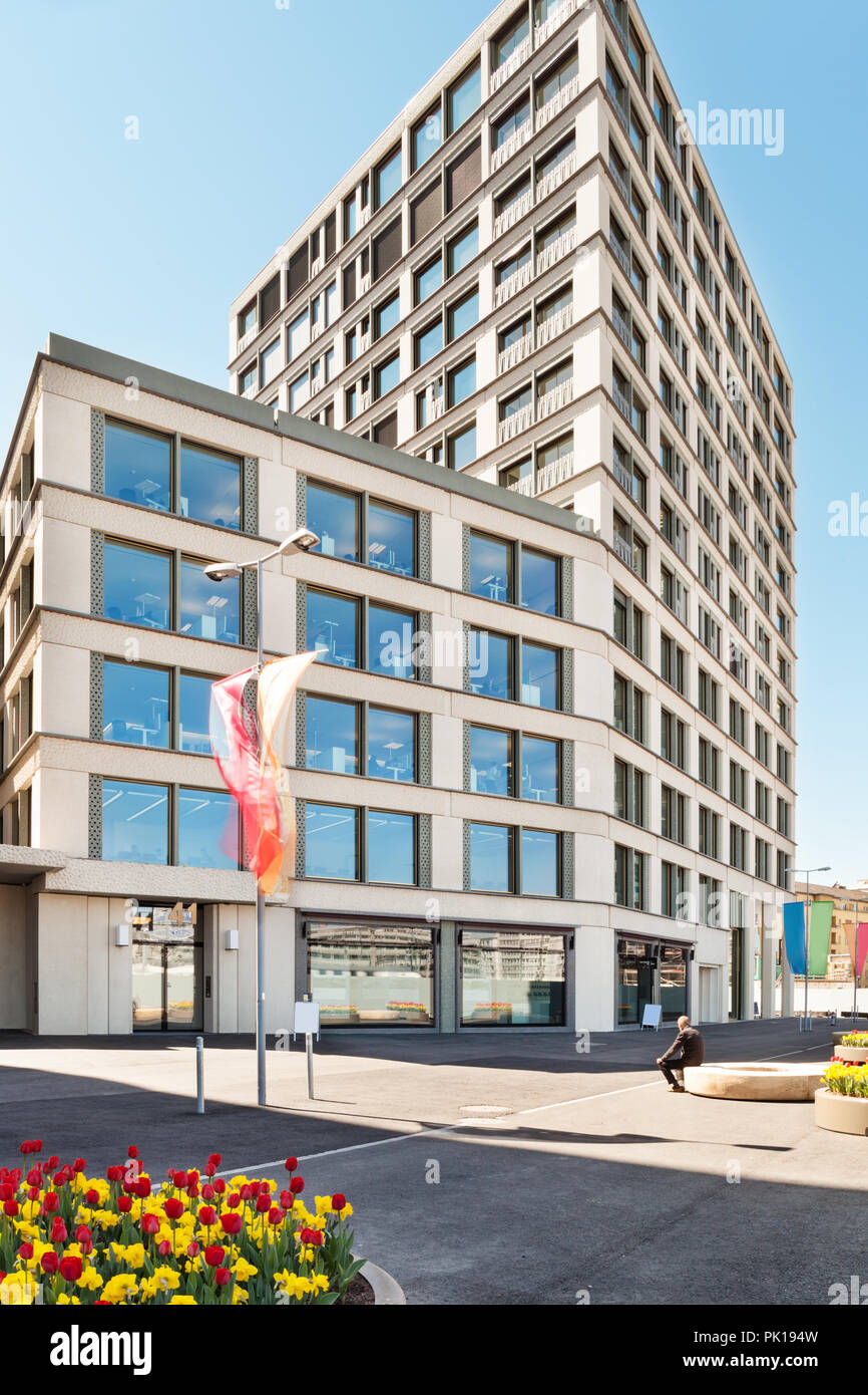 Modern building, outdoor, view from the square Stock Photo - Alamy