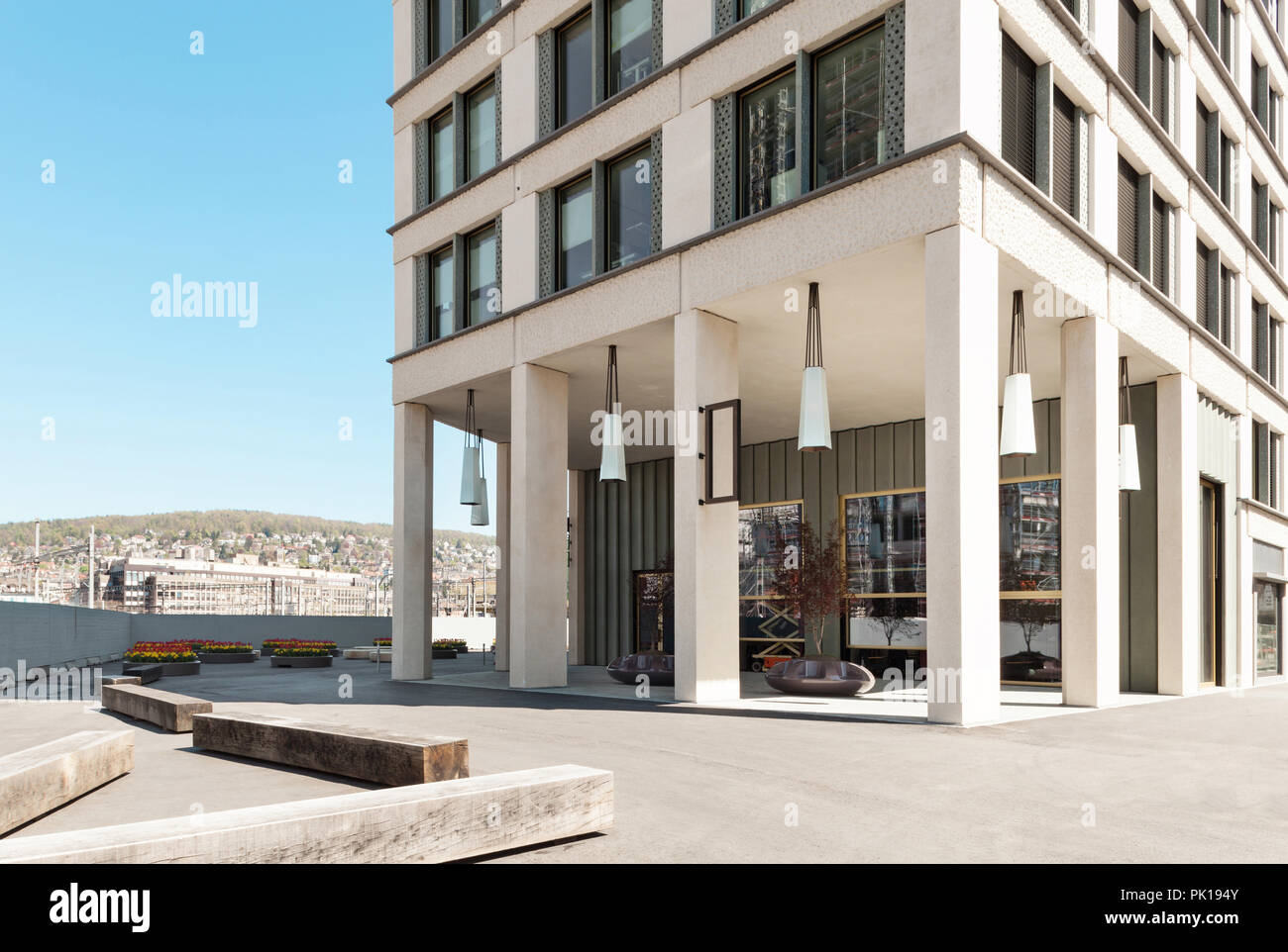 Modern building, outdoor, view from the square Stock Photo - Alamy