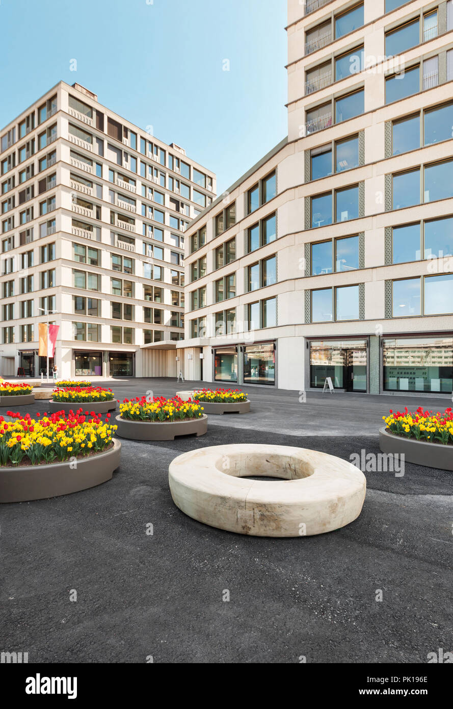 Modern building, outdoor, view from the square Stock Photo - Alamy