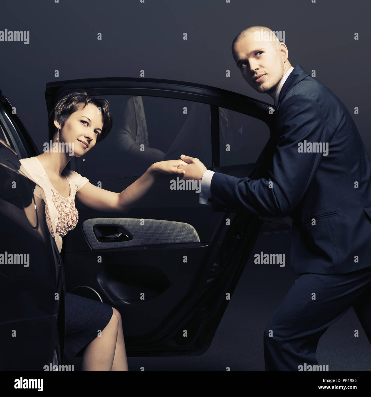 Man in car night hi-res stock photography and images - Alamy